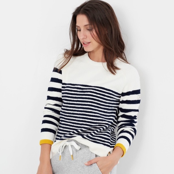 Joules | Sweaters | Joules Seaport Chenille Sweater In Cream Navy ...
